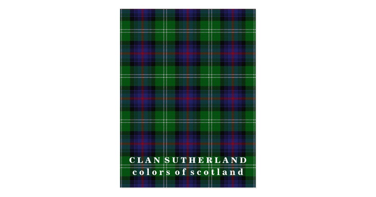 Colors of Scotland Clan Sutherland Tartan Postcard | Zazzle.com