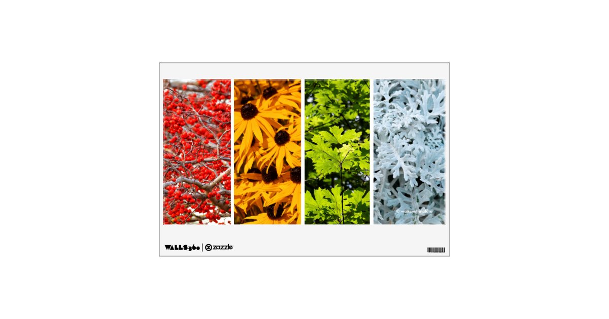 Colors of the Changing Seasons Quadriptych Wall Sticker | Zazzle