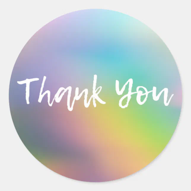 Colors Small Thank You Classic Round Sticker | Zazzle