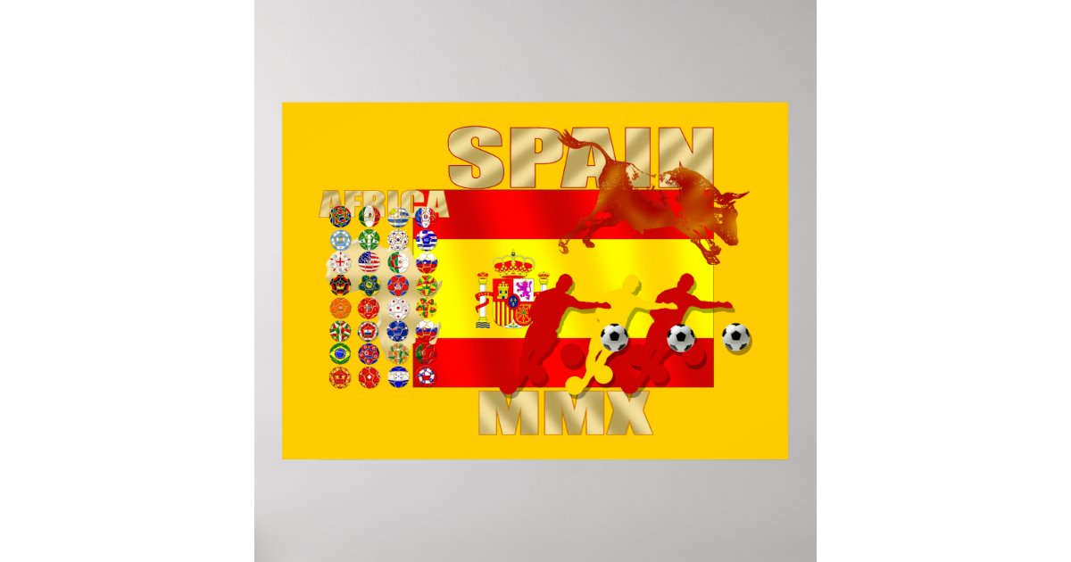 Colossal Spanish soccer Futbol Toro flag Poster | Zazzle