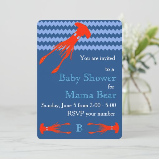 Colossal Squid Baby Shower Invitation | Zazzle