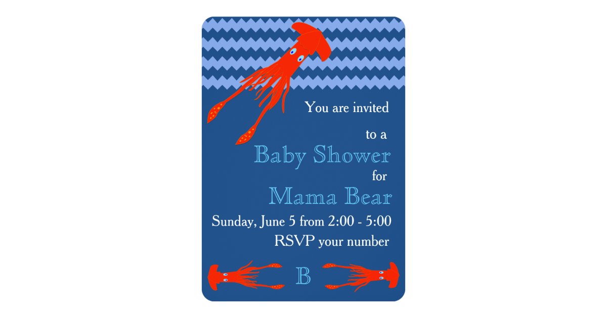 Colossal Squid Baby Shower Invitation | Zazzle.com