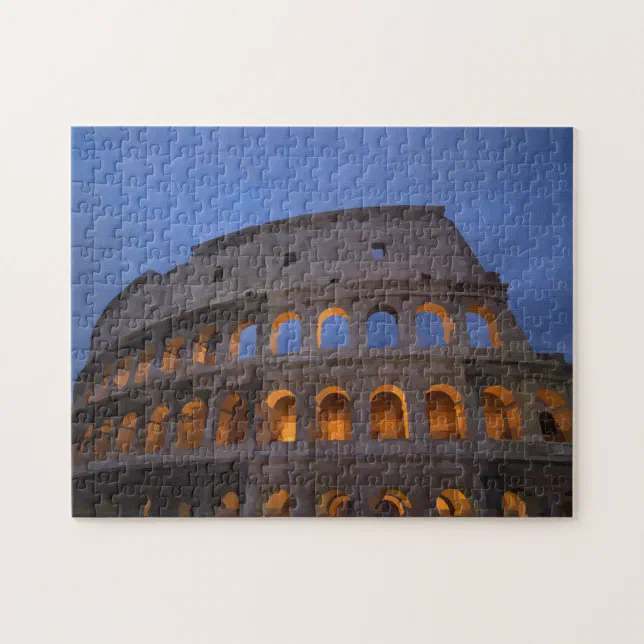Colosseum at Night Rome Italy Jigsaw Puzzle | Zazzle