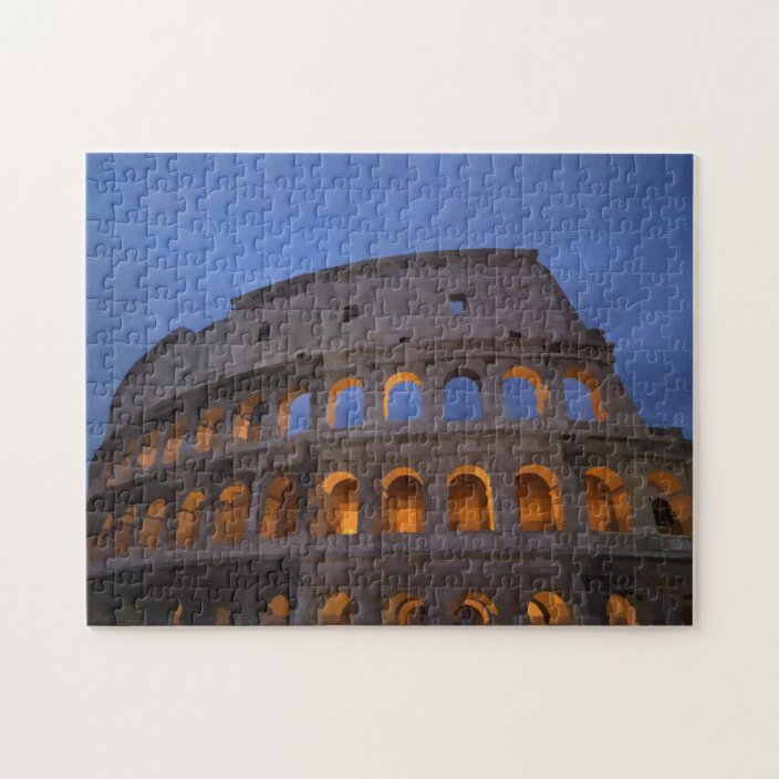 Colosseum at Night Rome Italy Jigsaw Puzzle | Zazzle.com