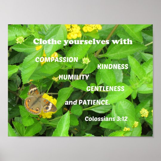 Colossians 3:12 Clothe yourselves with compassion Poster | Zazzle.com