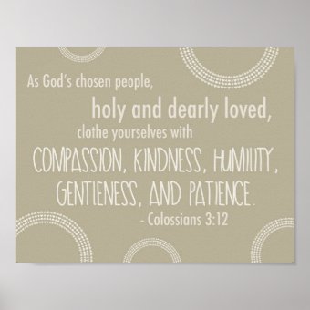Colossians 3:12 Poster | Zazzle