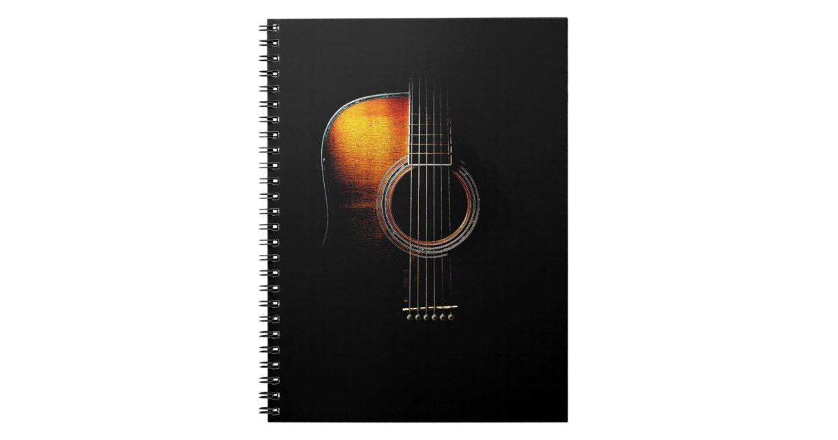 Colour Acoustic Guitar Design Guitarist's Notebook | Zazzle