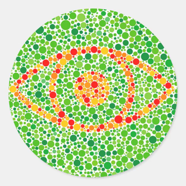 Colour Blindness Eye Classic Round Sticker | Zazzle