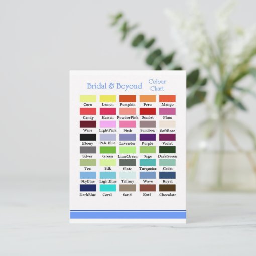 Colour Chart1 Postcard | Zazzle
