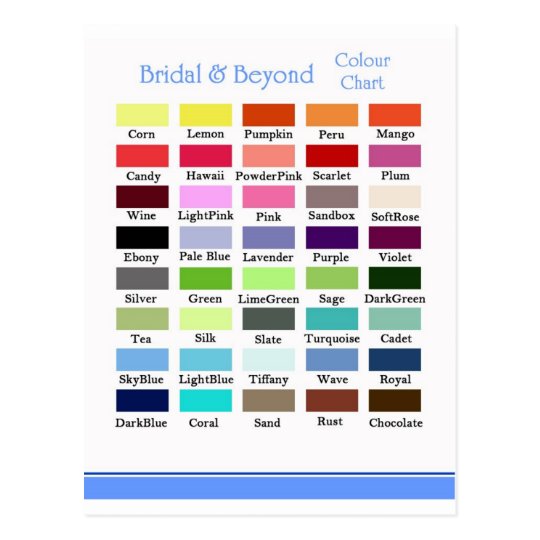 Colour Chart1 Postcard | Zazzle.com