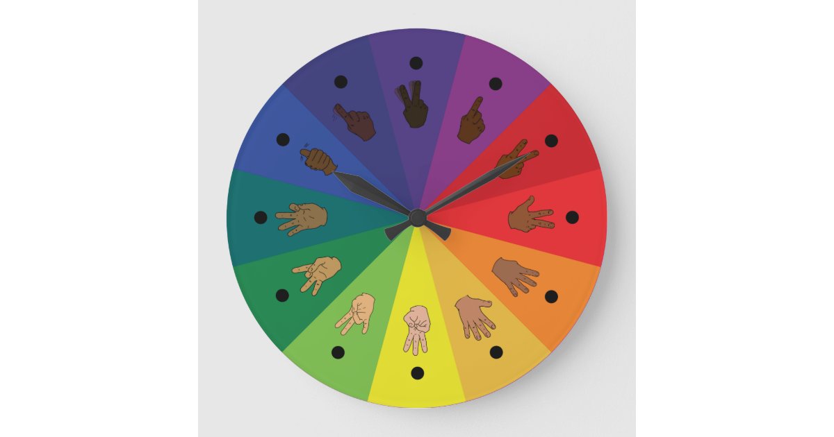 Colour Wheel ASL Clock (12 segments) | Zazzle