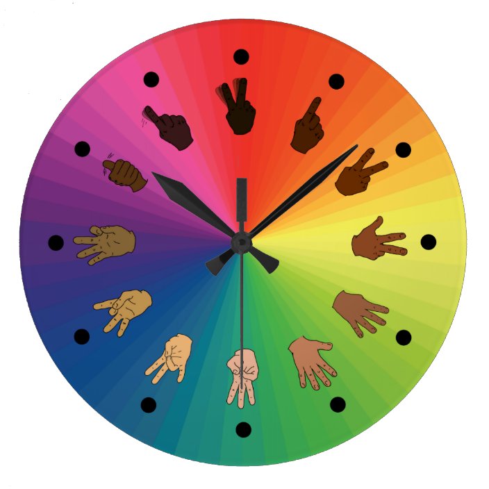 Colour Wheel ASL Clock (Minute segments) | Zazzle.com