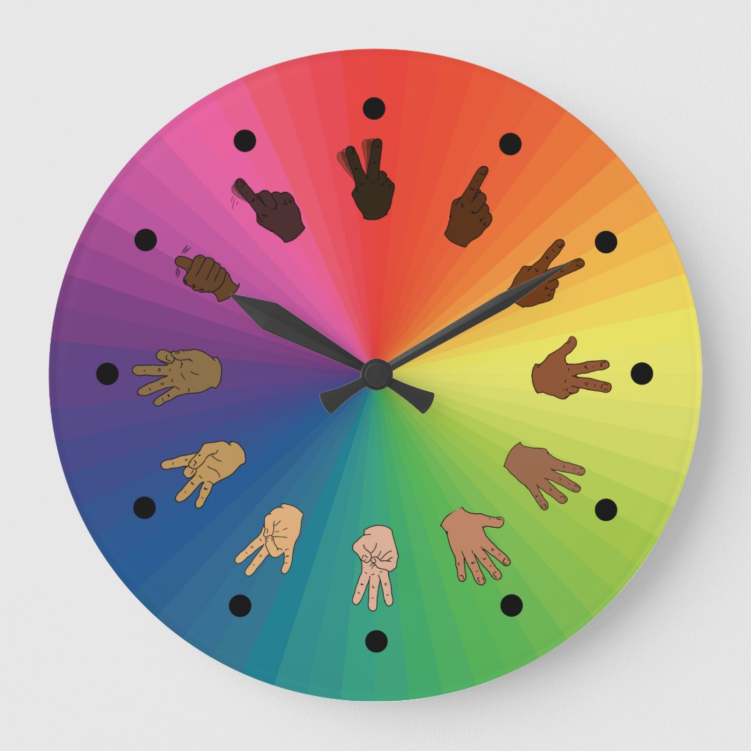 Colour Wheel ASL Clock (Minute segments) | Zazzle