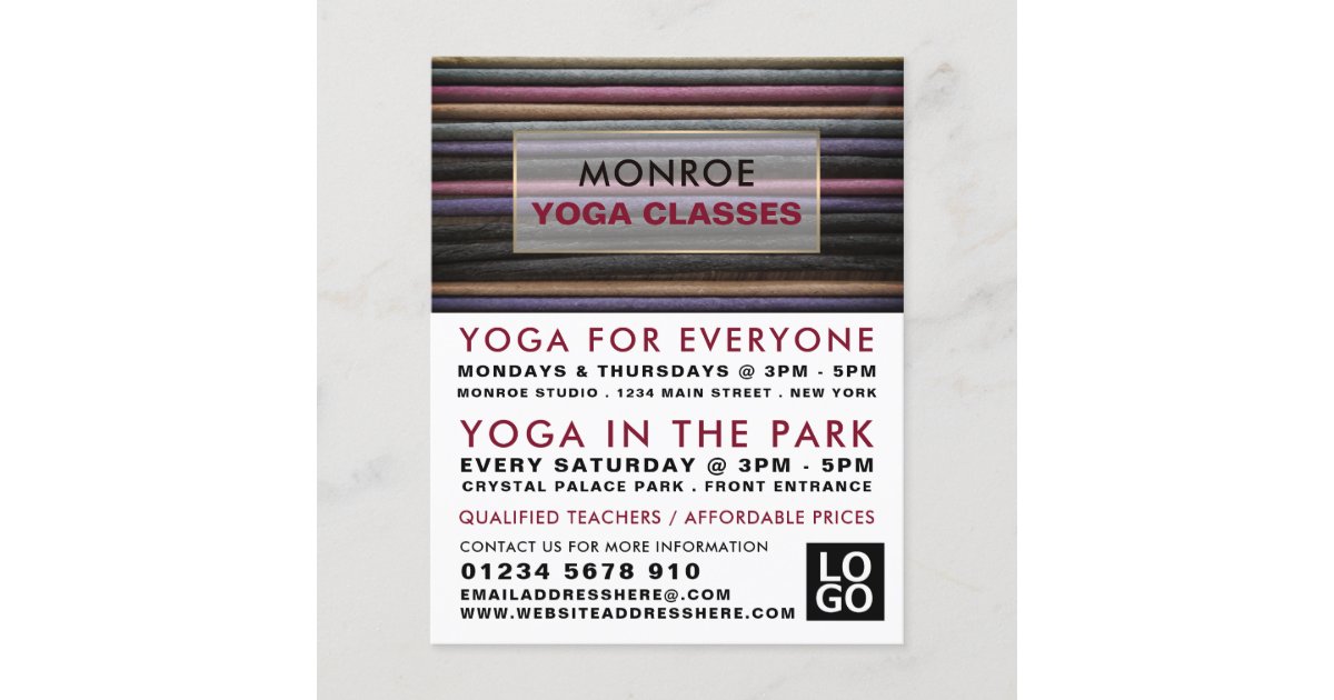 Coloured Incense, Yoga Class Advertising Flyer | Zazzle