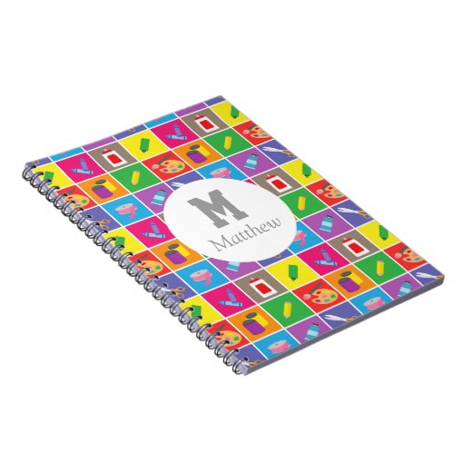 Colourful Arts and Craft Pattern Kids Sketchbook Notebook | Zazzle