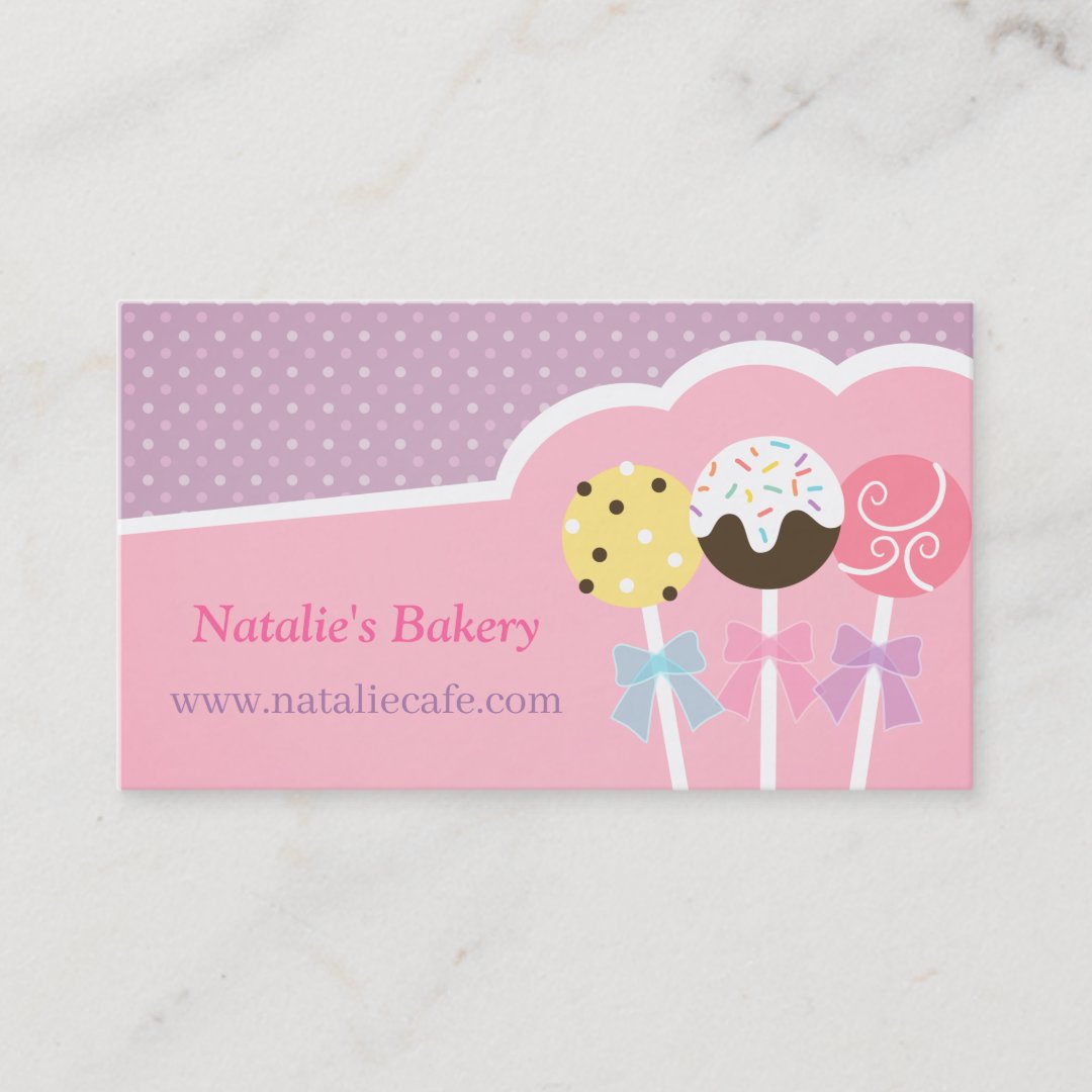 Colourful Cake Pops Bakery Business Cards | Zazzle