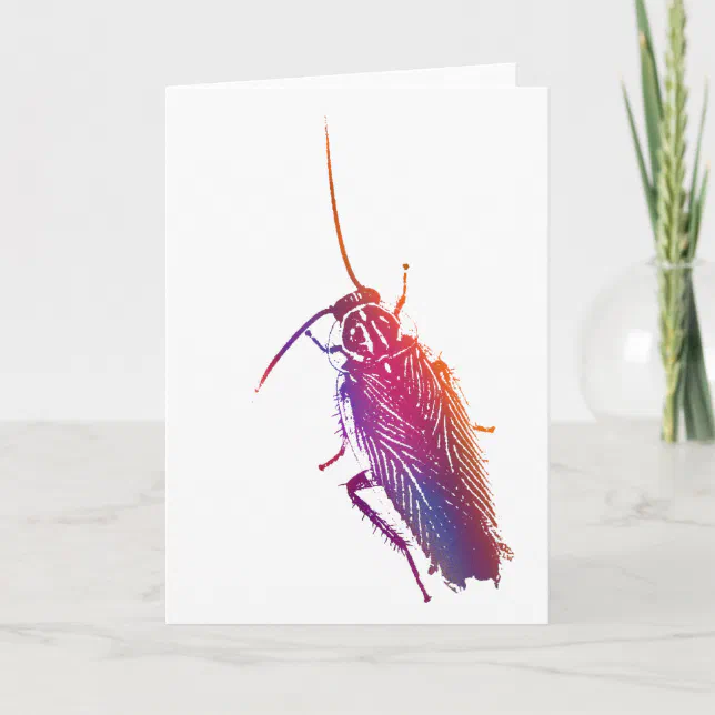 Colourful Cockroach Card | Zazzle