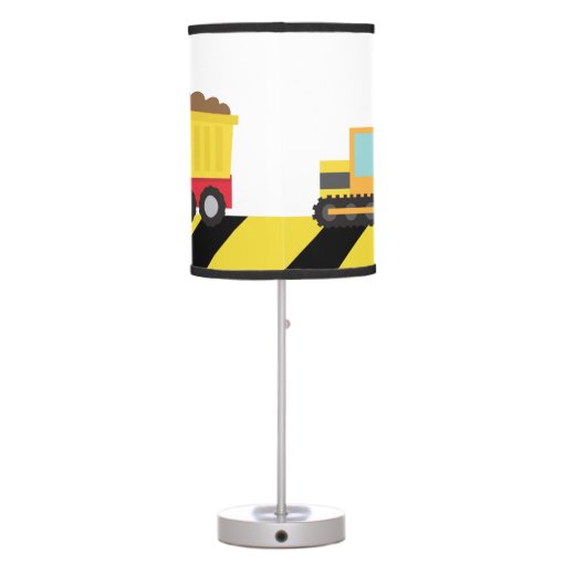 Colourful Construction Vehicles For Boys Room Table Lamp | Zazzle