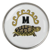 Colourful Cumberland Slider Turtle Monogram Golf Ball Marker | Zazzle