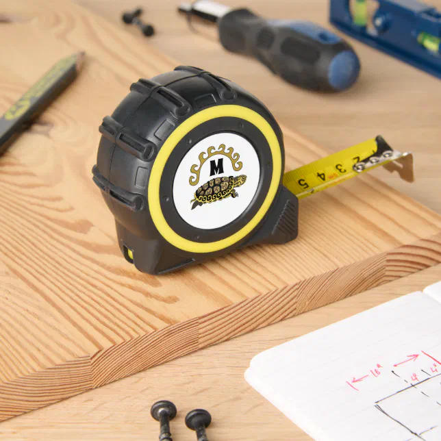 Colourful Cumberland Slider Turtle Monogram Tape Measure | Zazzle