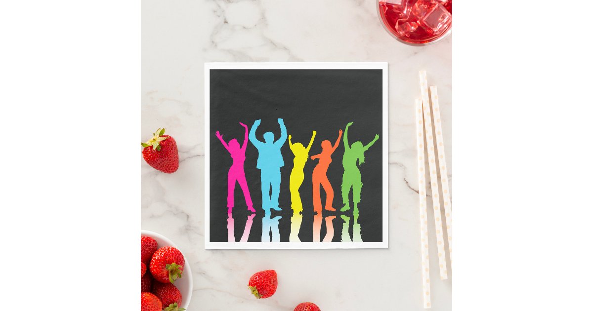 Colourful Dancers Dancing Around Napkins | Zazzle