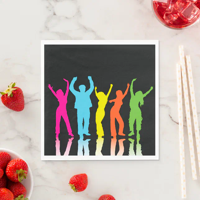 Colourful Dancers Dancing Around Napkins | Zazzle