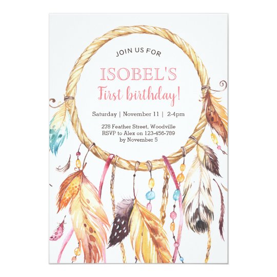 Colourful Dream Catcher Birthday Invitation | Zazzle.com