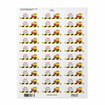 Colourful Dump Truck, Construction Vehicle for Boy Label | Zazzle