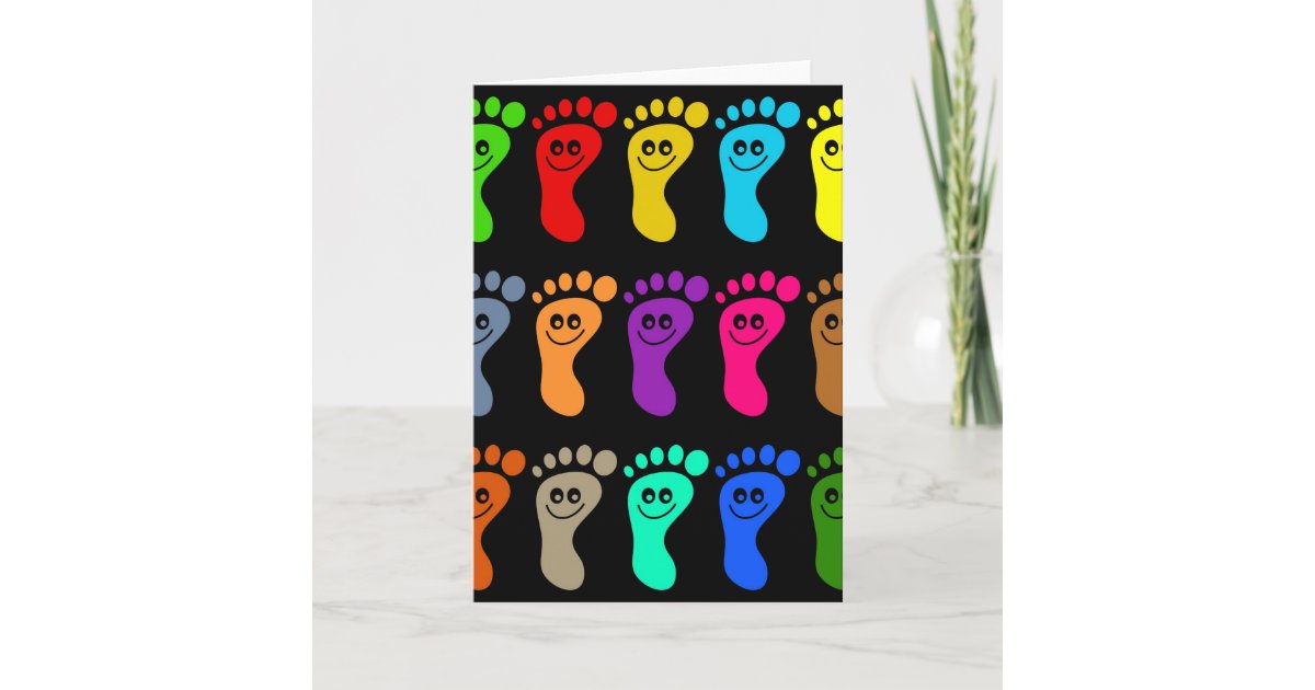 Colourful Feet Card | Zazzle