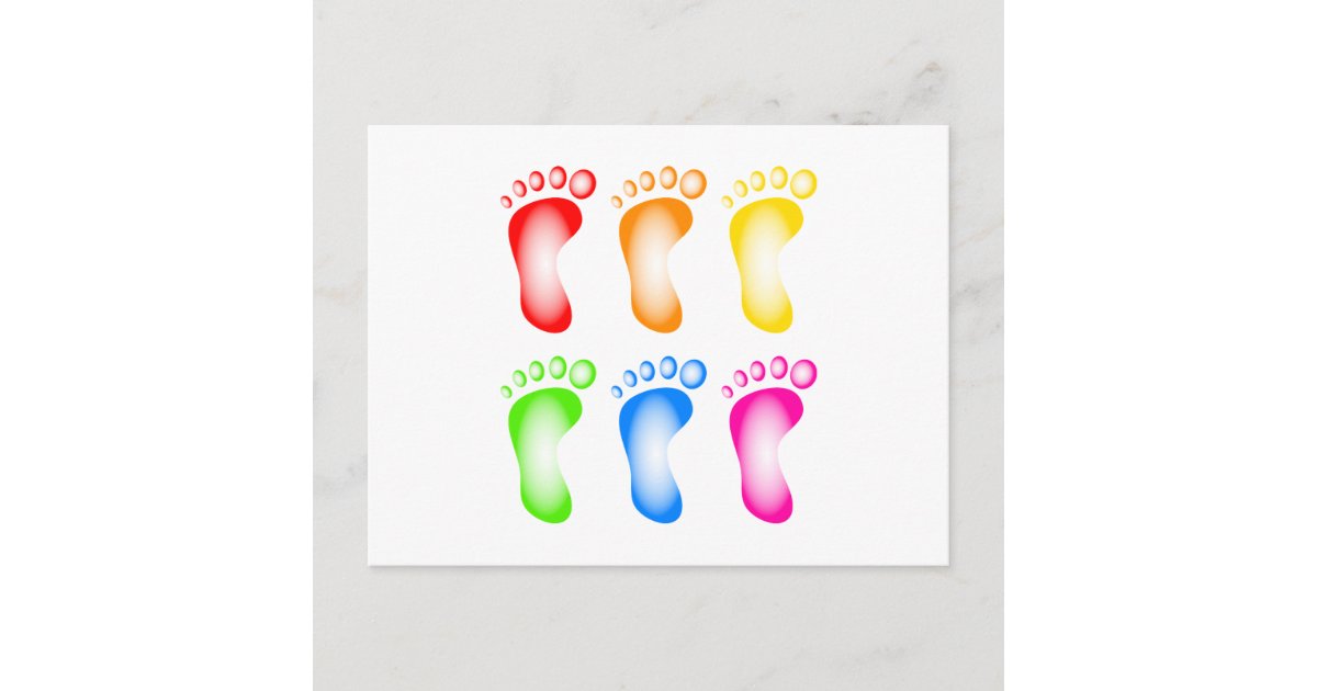 Colourful Feet Postcard | Zazzle
