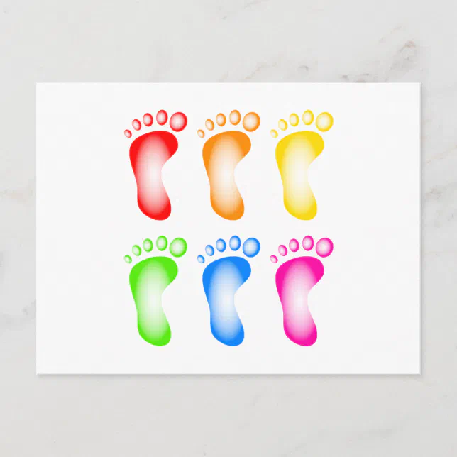 Colourful Feet Postcard | Zazzle