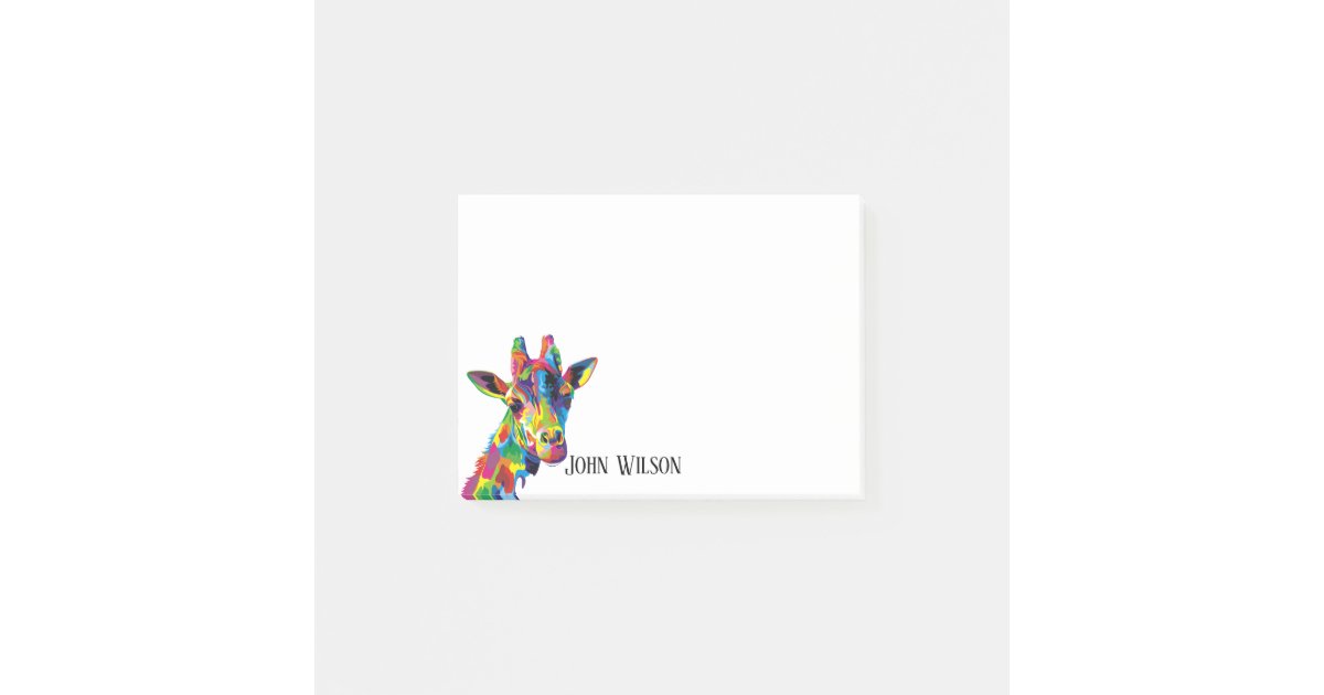Colourful Giraffe Post-it Notes | Zazzle
