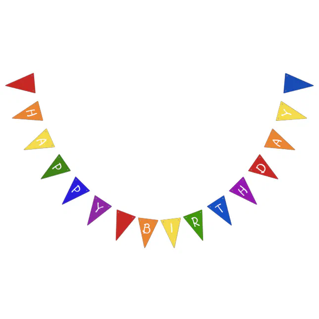 Colourful Happy Birthday Bunting Flags | Zazzle