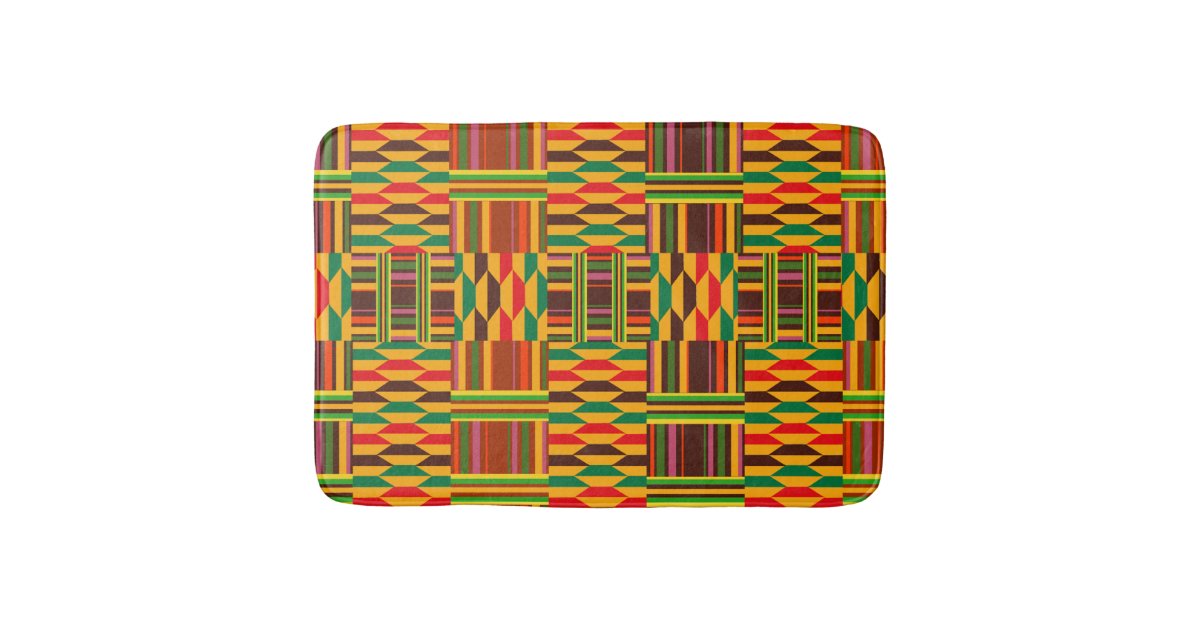 Colourful Kente Bath Mat | Zazzle