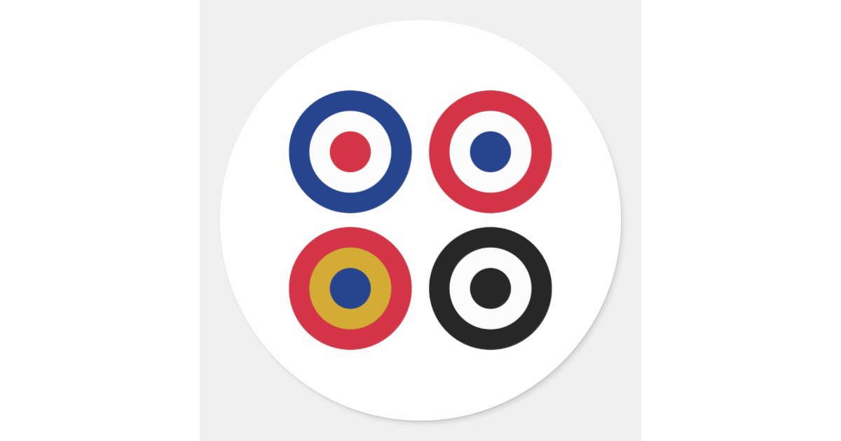 Colourful Mod Targets Classic Round Sticker | Zazzle
