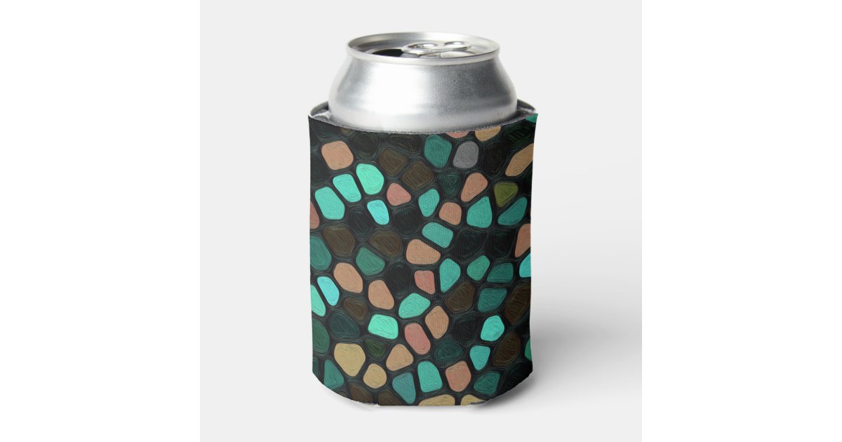 Colourful Multicoloured Mosaic Pattern Can Cooler | Zazzle