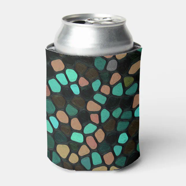 Colourful Multicoloured Mosaic Pattern Can Cooler | Zazzle