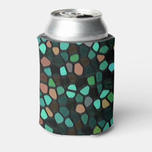 Colourful Multicoloured Mosaic Pattern Can Cooler | Zazzle