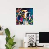 Colourful painted Beagle Dog Poster | Zazzle