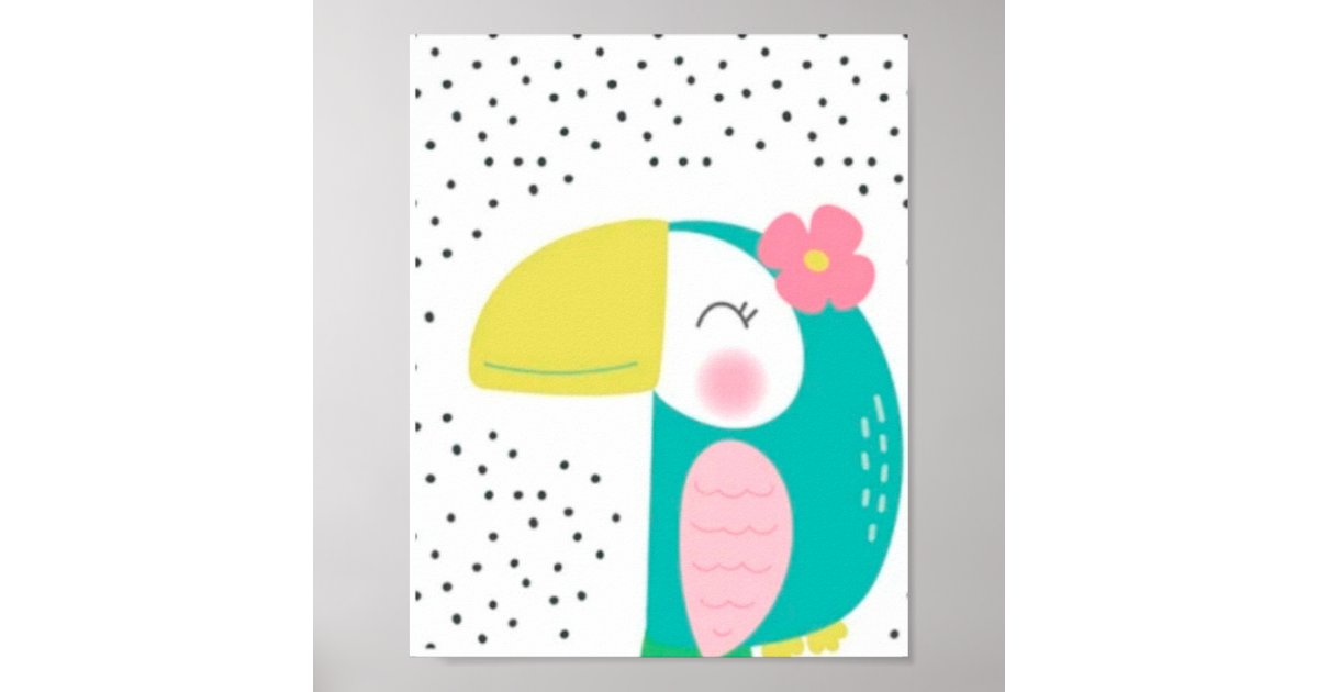 Colourful Parrot with polkadots. Poster | Zazzle