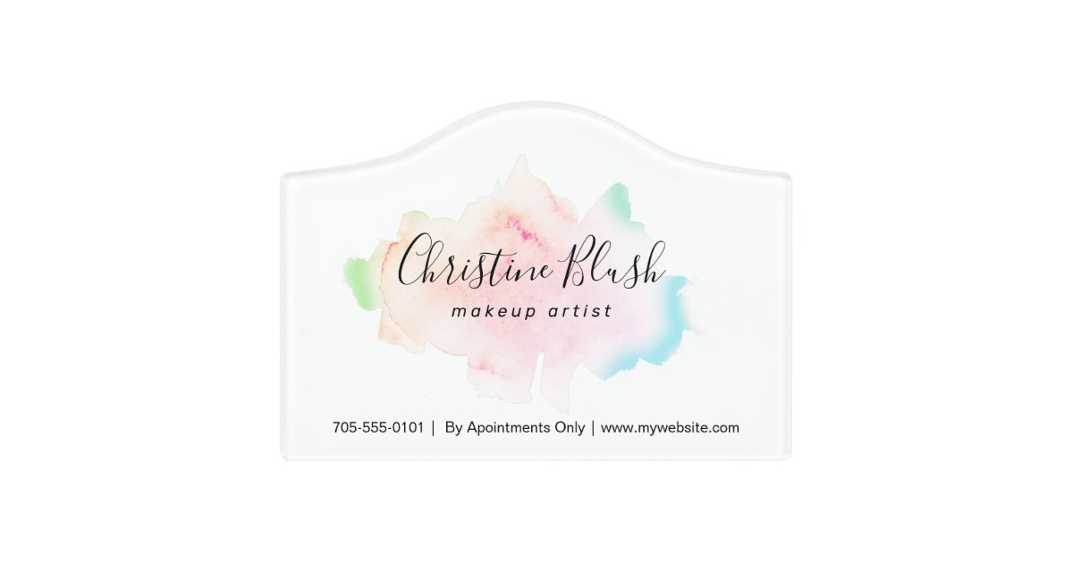 Colourful Pastel Watercolour Splash Door Sign | Zazzle