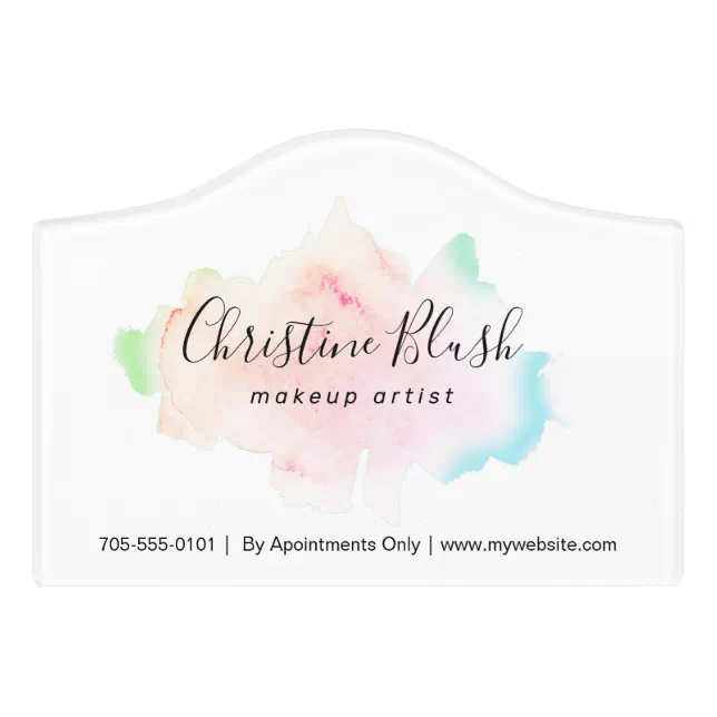 Colourful Pastel Watercolour Splash Door Sign | Zazzle