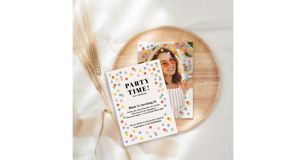 colourful personalised birthday invitation | Zazzle
