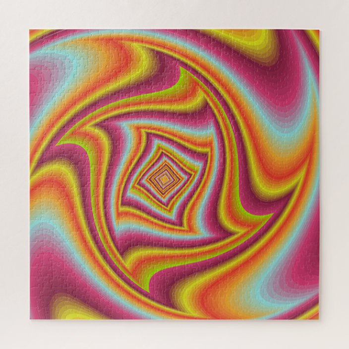 Colourful Psychedelic Illusion Holographic Jigsaw Puzzle | Zazzle.com