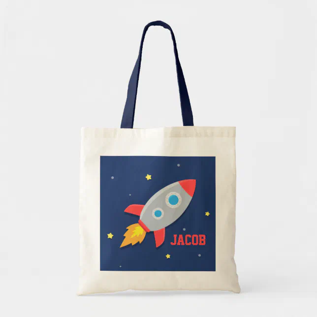 Colourful Rocket Ship, Outer Space, For Boys Tote Bag | Zazzle