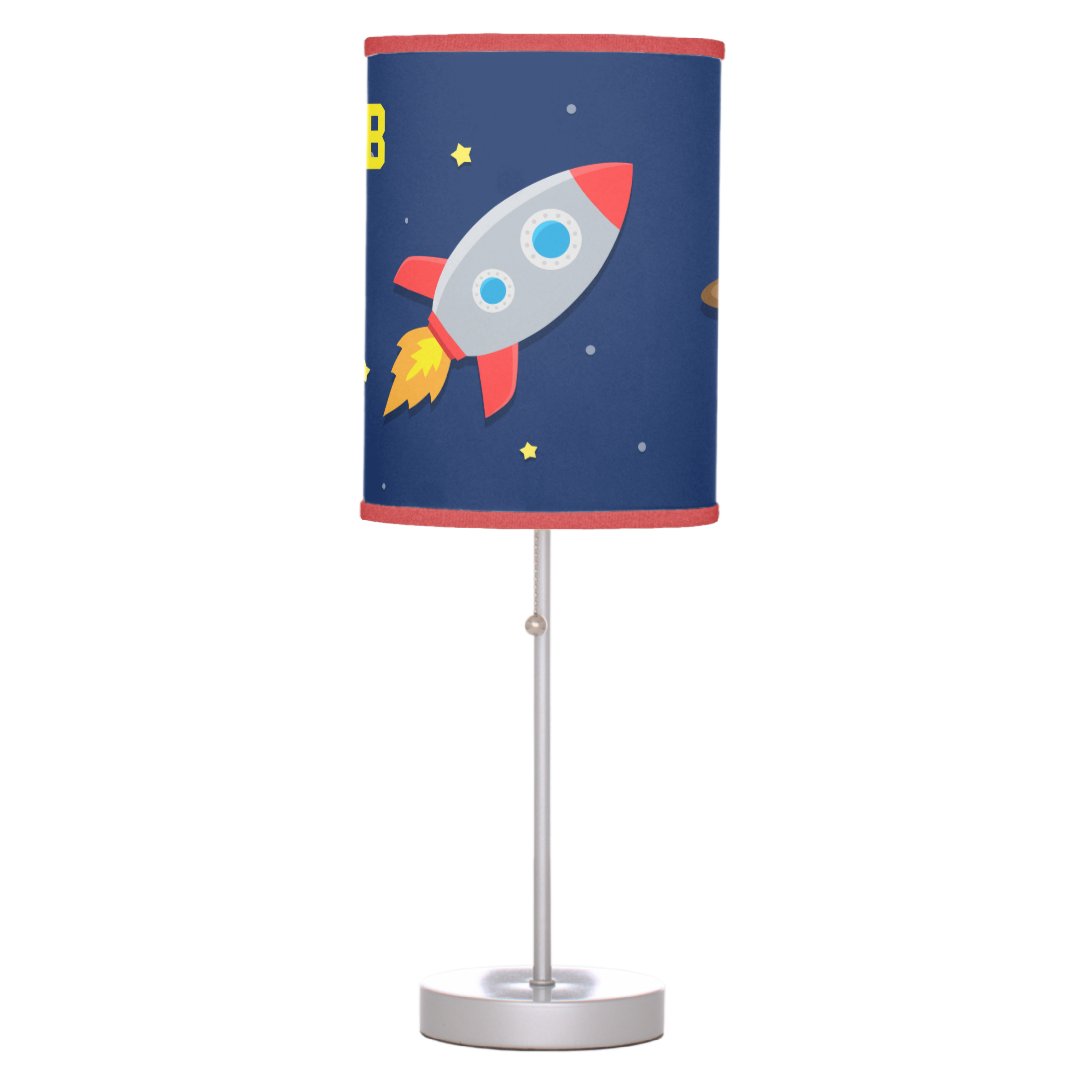 Colourful Rocket Ship, Outer Space, For Kids Room Table Lamp | Zazzle
