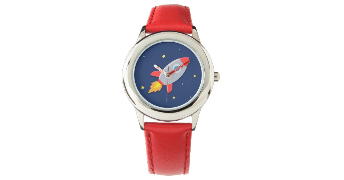 Colourful Rocket Ship, Outer Space, For Kids Watch | Zazzle