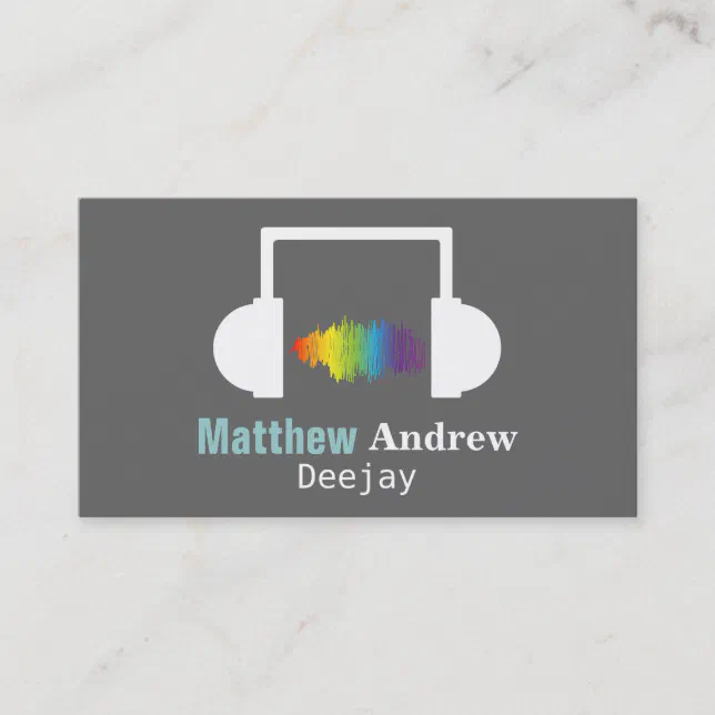 Colourful Sound Waves, Deejay, DJ Business Card | Zazzle