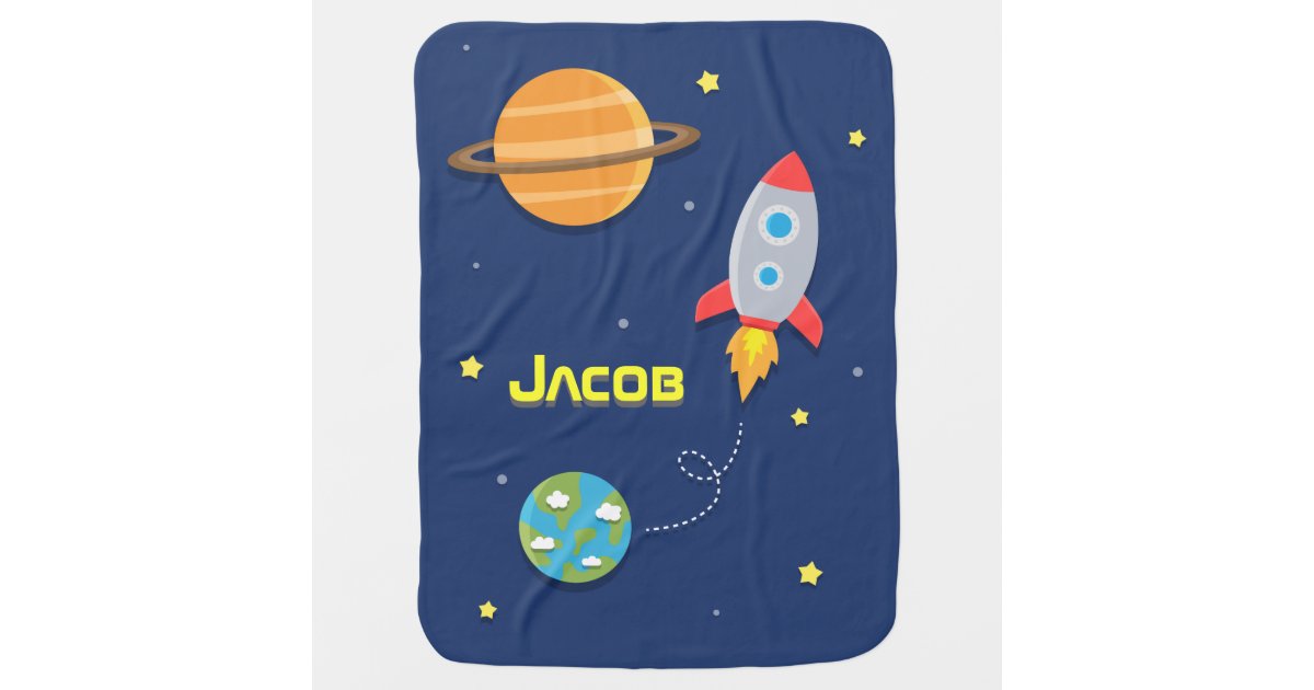 Colourful, Space Rocket Ship, For Baby Boys Stroller Blanket | Zazzle