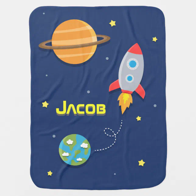 Colourful, Space Rocket Ship, For Baby Boys Stroller Blanket | Zazzle